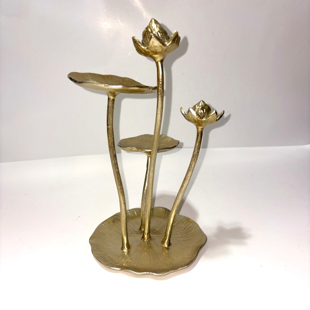 Anthropologie | Art | Vtg 15 Brassmetal Lotus Flower Lily Pad Sculpture ...